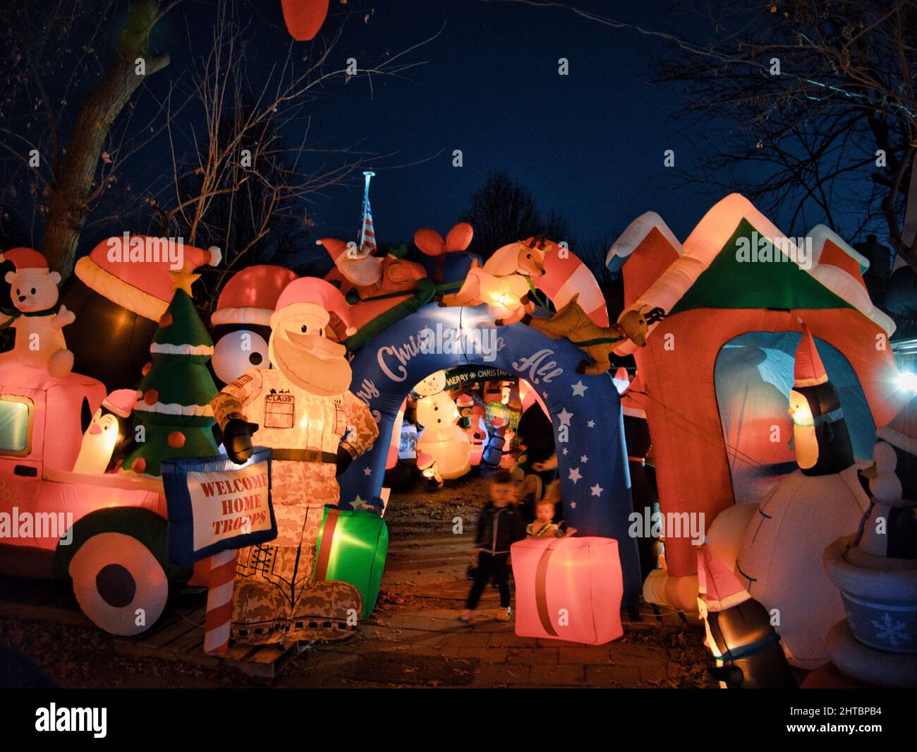 Tall animal inflatables at the Paulie's Penguin Playground fundraiser ...