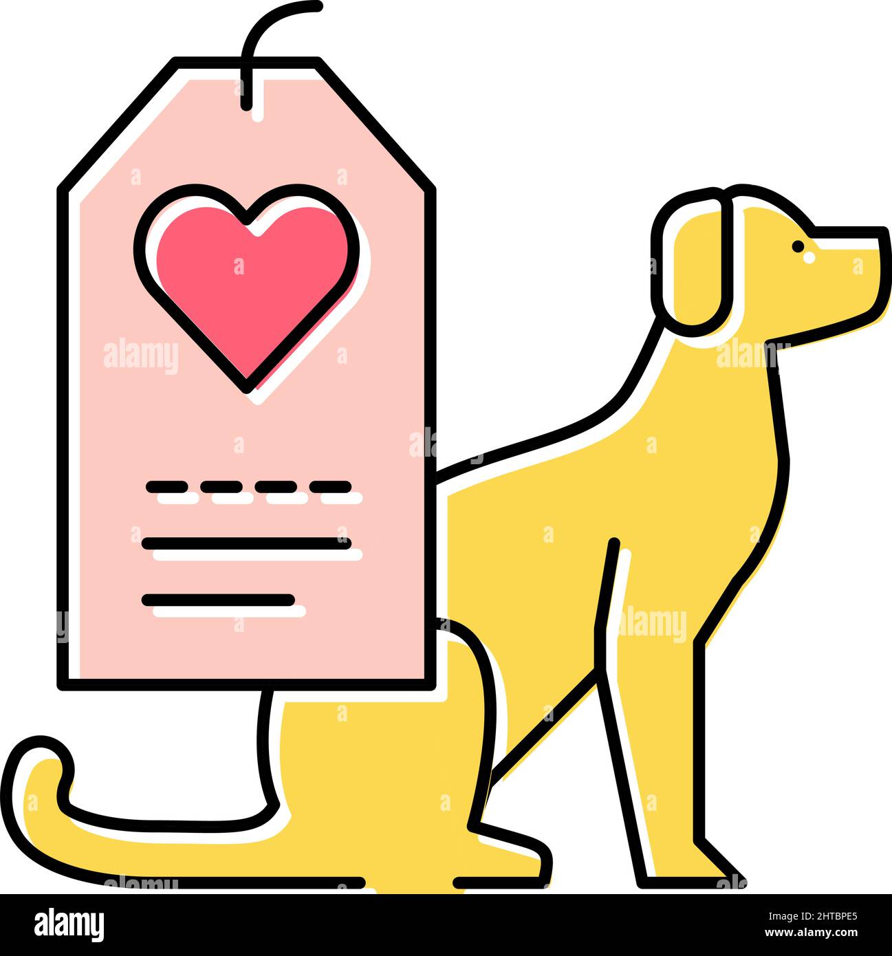 dog love label color icon vector illustration Stock Vector Image & Art ...