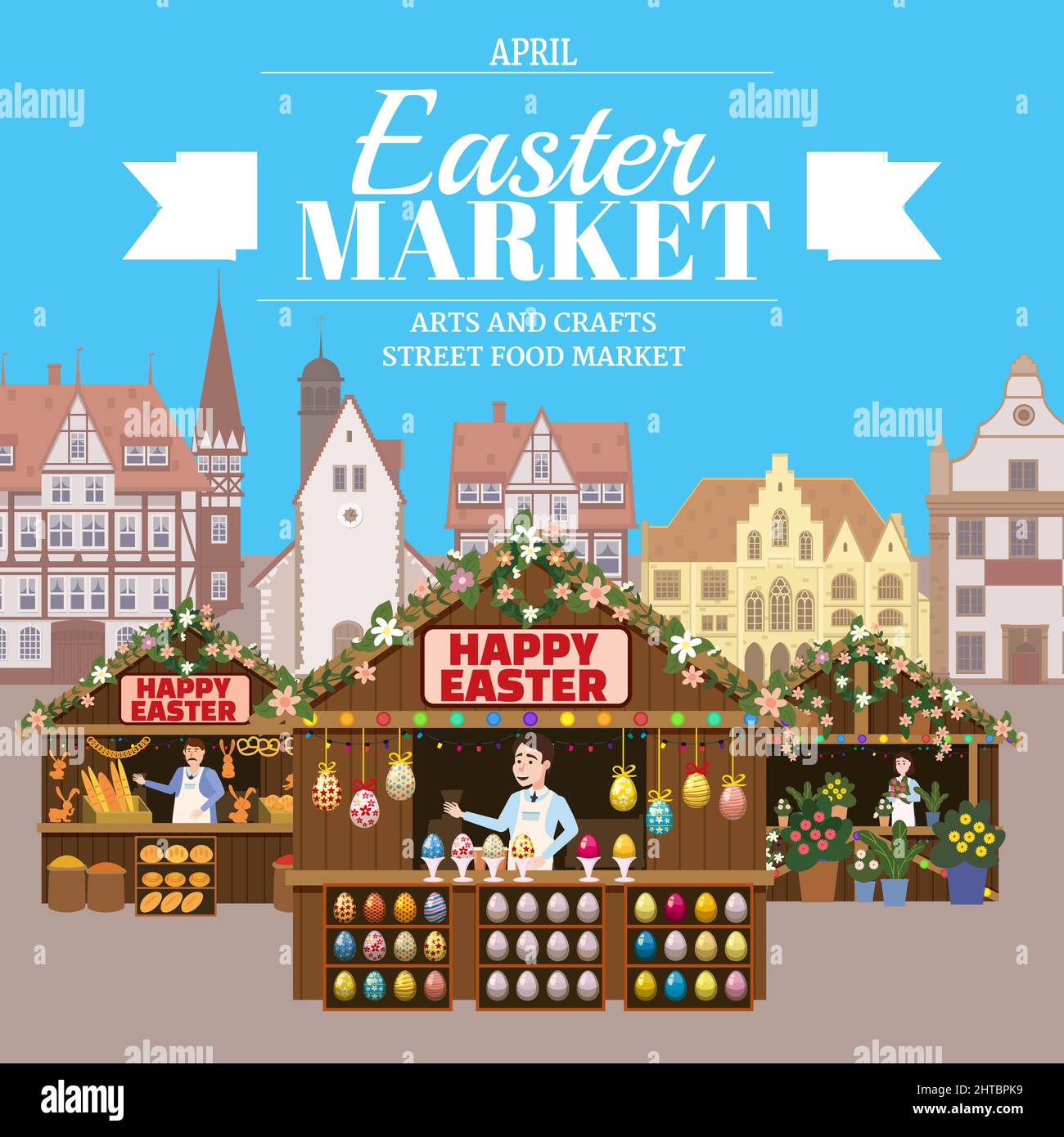 Market people stalls Stock Vector Images - Alamy
