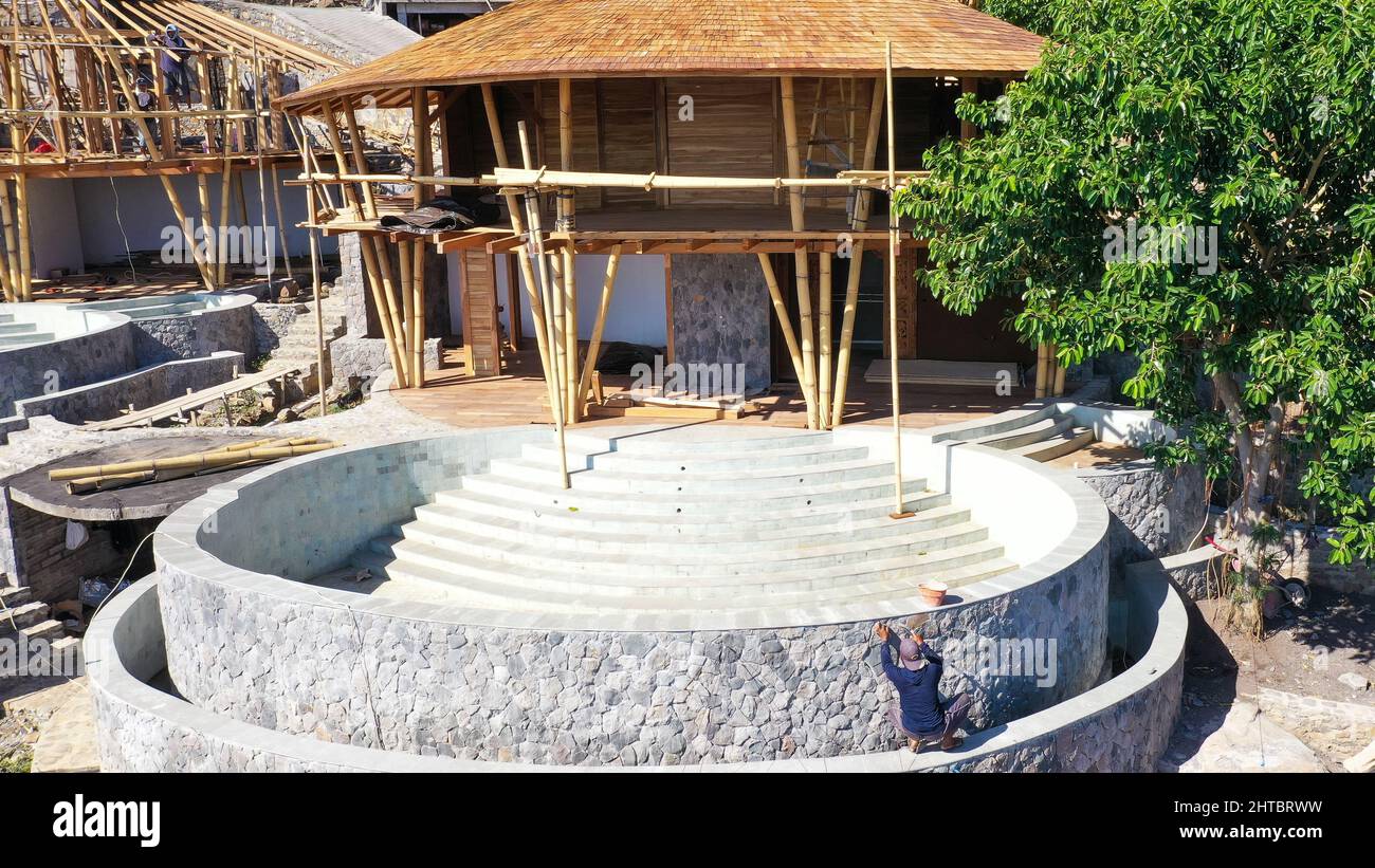 construction site, house under construction, villa renovation ...