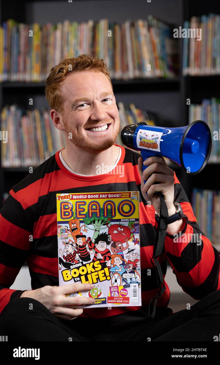 EDITORIAL USE ONLY Olympic Gold Medallist, Greg Rutherford reads from ...