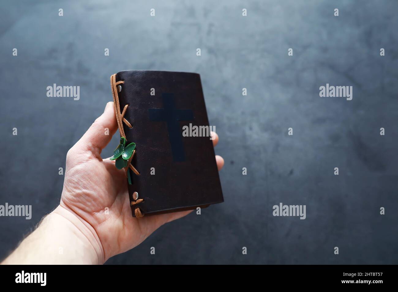 A leather-bound Bible on the table. Religious Christian Irish ...