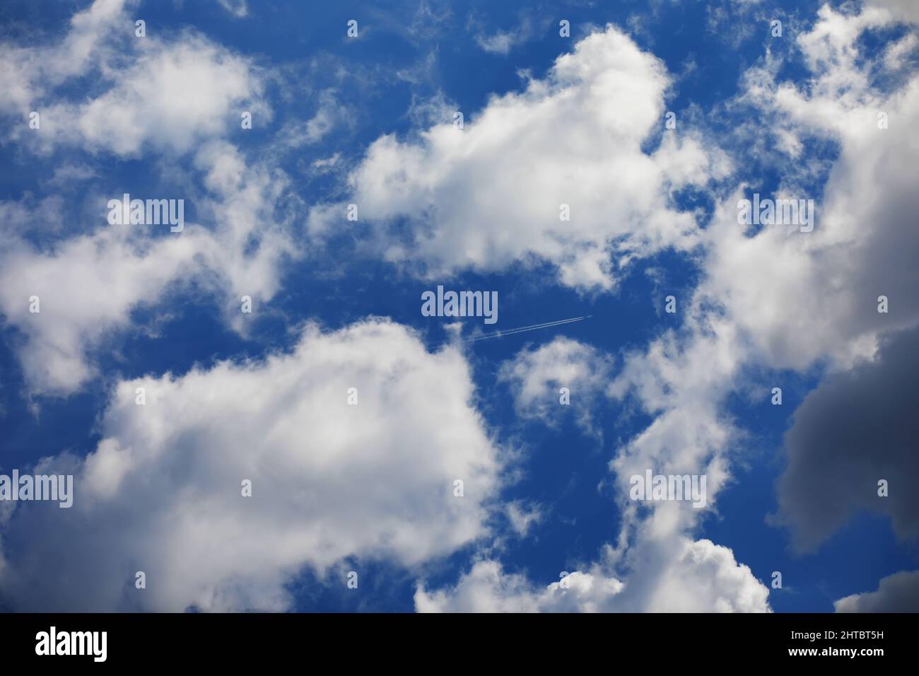 High clouds in the summer sky. Sky background. Meteorological observations of sky Stock Photo ...