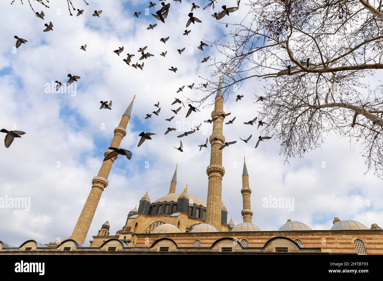 Selimiye Mosque exterior view in Edirne City of Turkey. Edirne was ...
