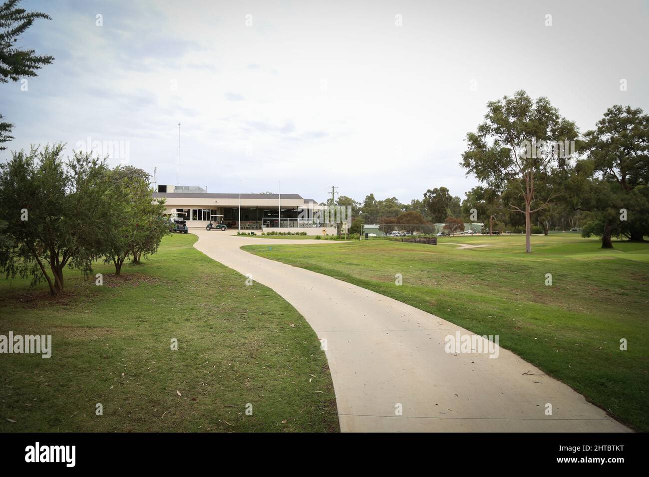 Beautiful park landscape with a pathway Stock Photo - Alamy