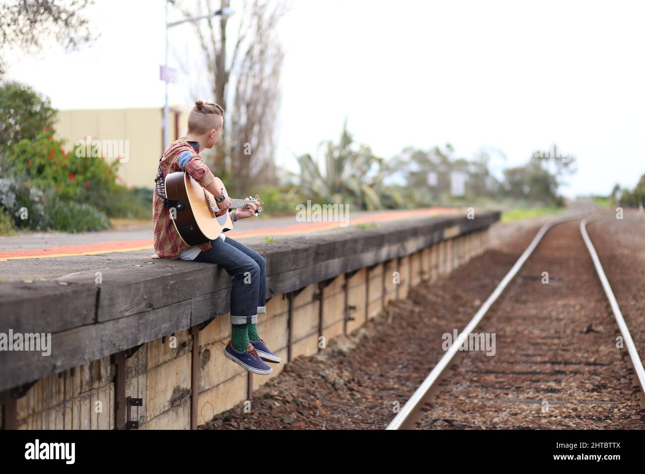 Railway Track Boy Wallpaper