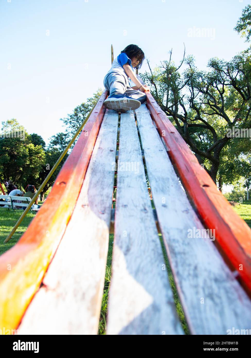 Kids sliding stairs hi-res stock photography and images - Alamy