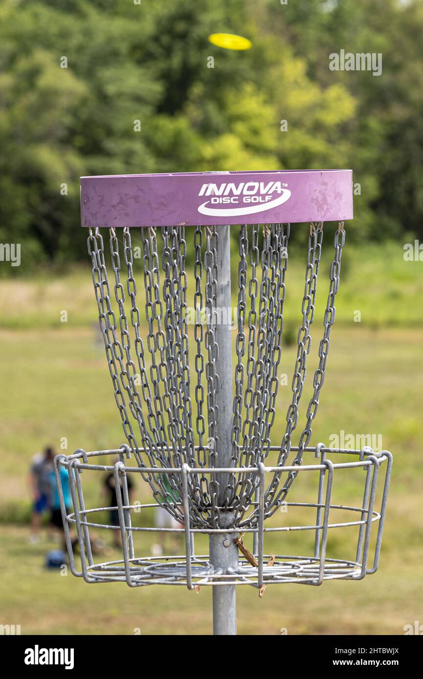 Disc Catcher or Basket for disc frisbee golf Stock Photo - Alamy