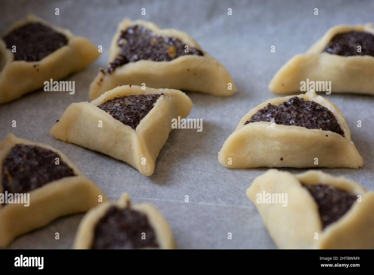 Prebaked "Haman pockets", also known as Hamantashen, an Ashkenazi ...