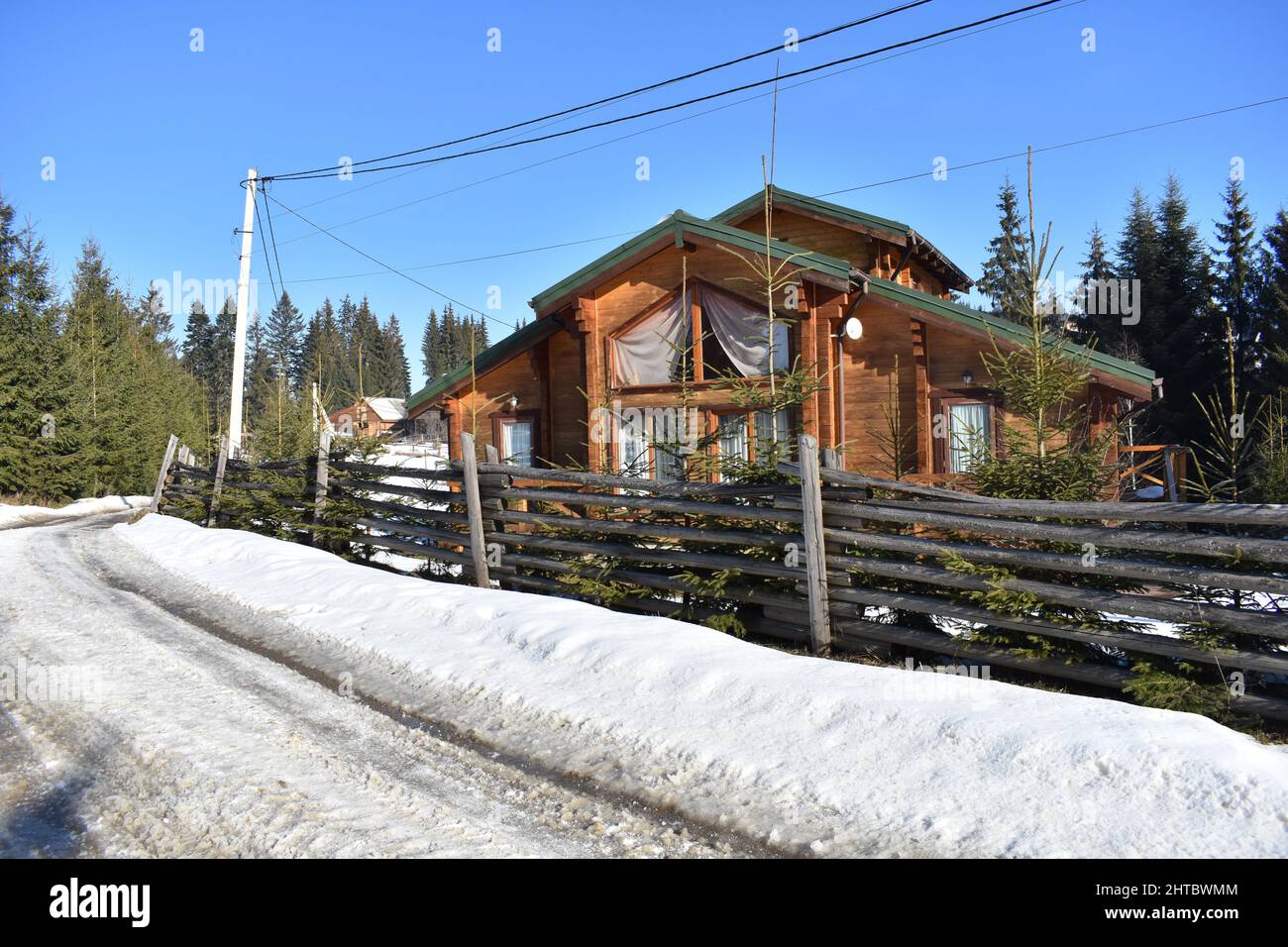 House in the sunny winter weather Stock Photo - Alamy