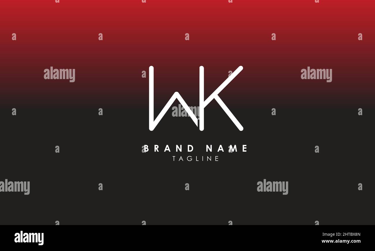 Initial wk icon vector vectors hi-res stock photography and images - Alamy