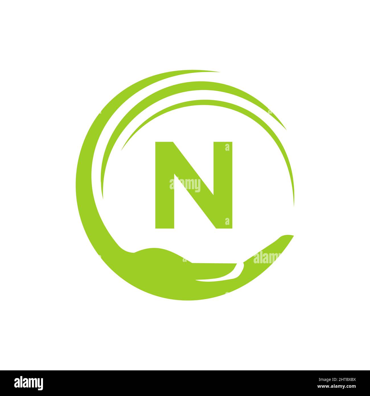 Charity Logo Template On Letter N. Initial Unity Foundation Human Logo ...