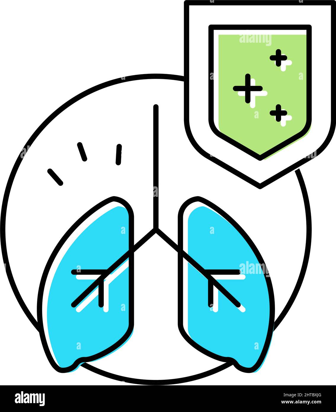 lungs immunity defense color icon vector illustration Stock Vector ...