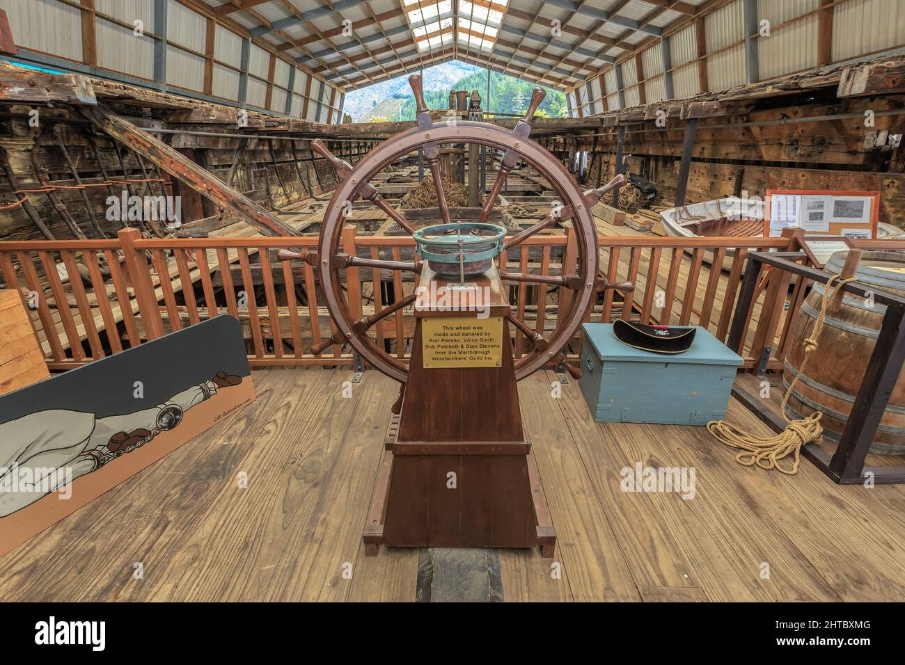 The remains of the "Edwin Fox", an East Indiaman sailing ship built in ...