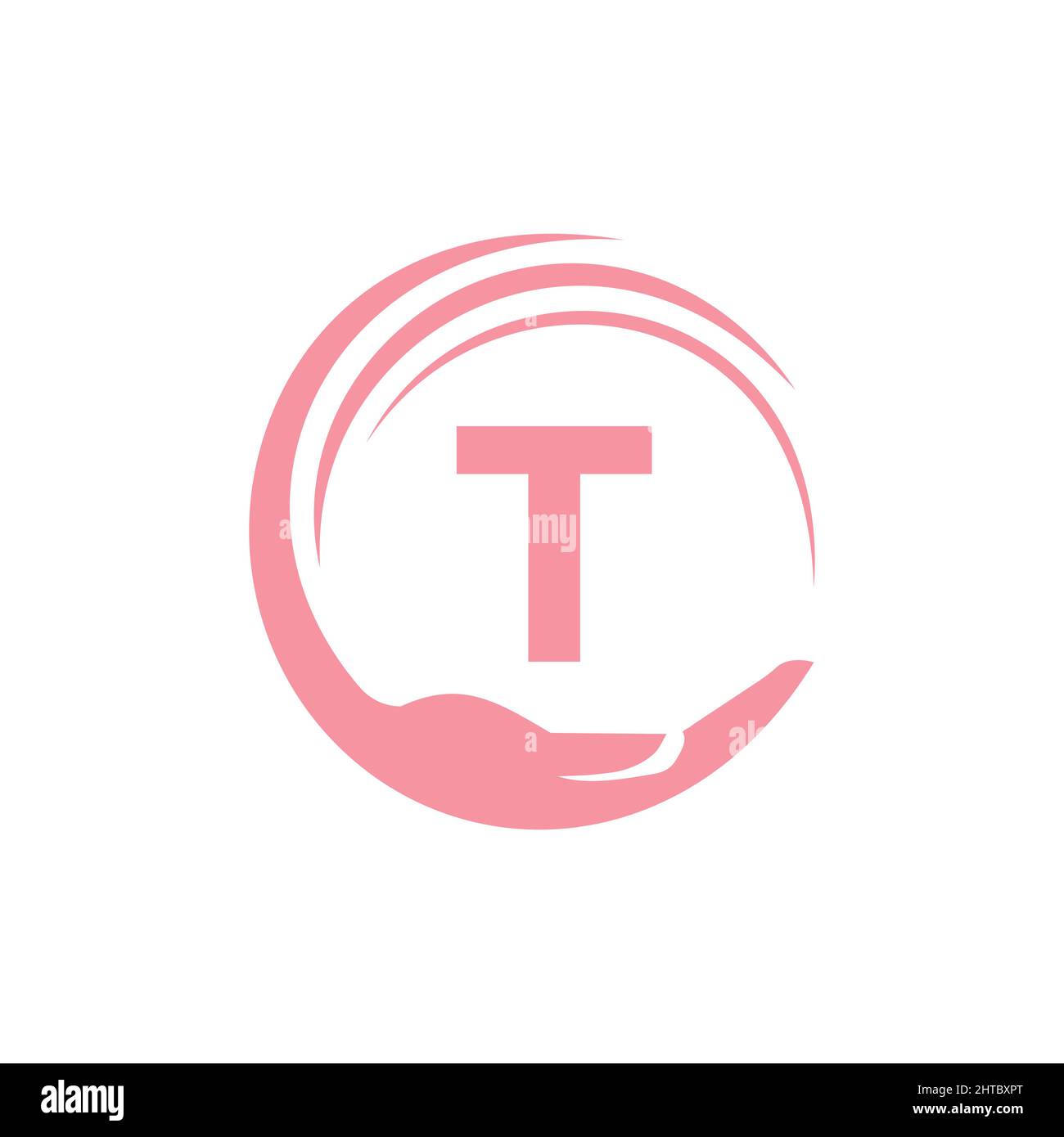Charity Logo Template On Letter T. Initial Unity Foundation Human Logo ...