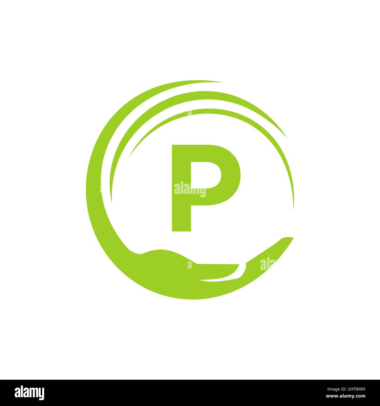 Charity Logo Template On Letter P. Initial Unity Foundation Human Logo ...