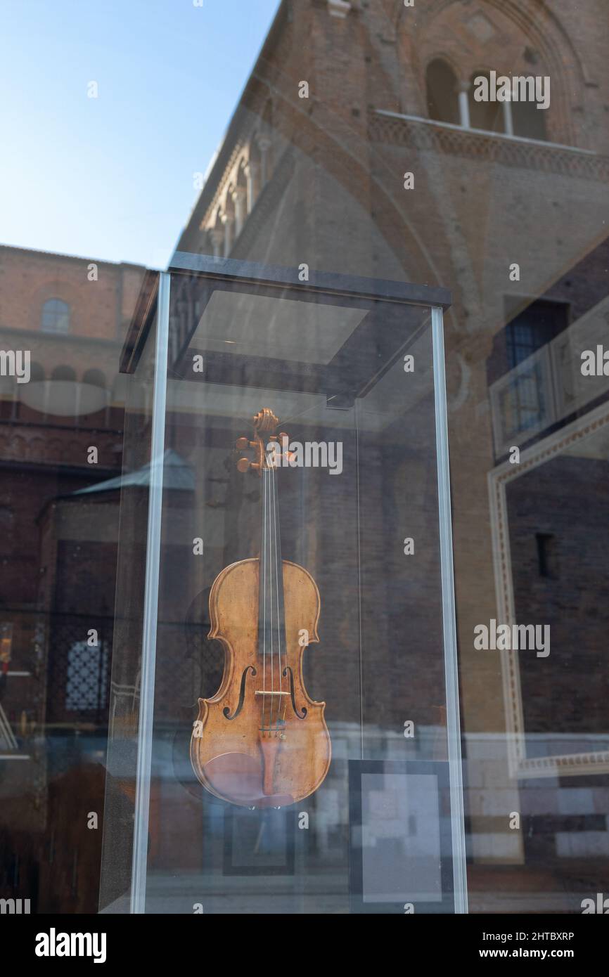 Handmade Violin inserted inside a Transparent Structure and Reflection ...