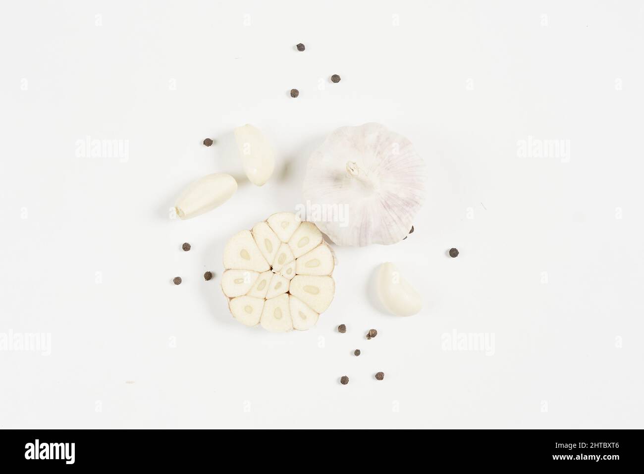 Garlic isolated on a white background with copy space Stock Photo - Alamy