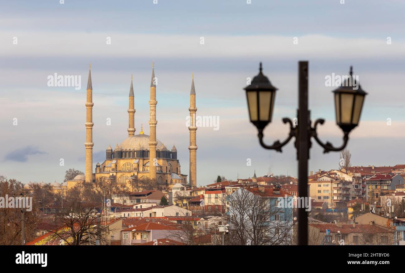 Selimiye Mosque exterior view in Edirne City of Turkey. Edirne was ...