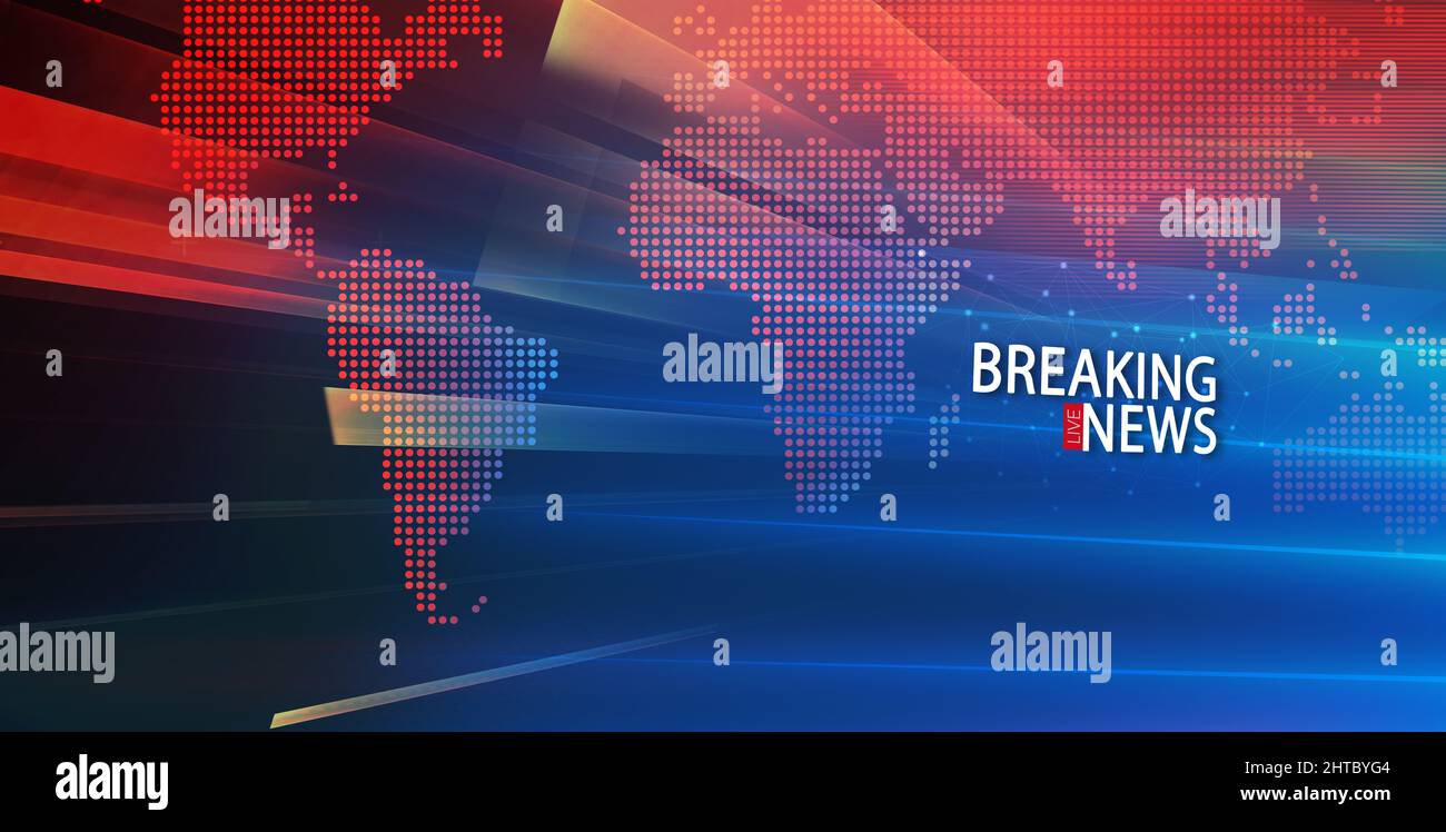 Breaking news background design with map on background Stock Photo - Alamy