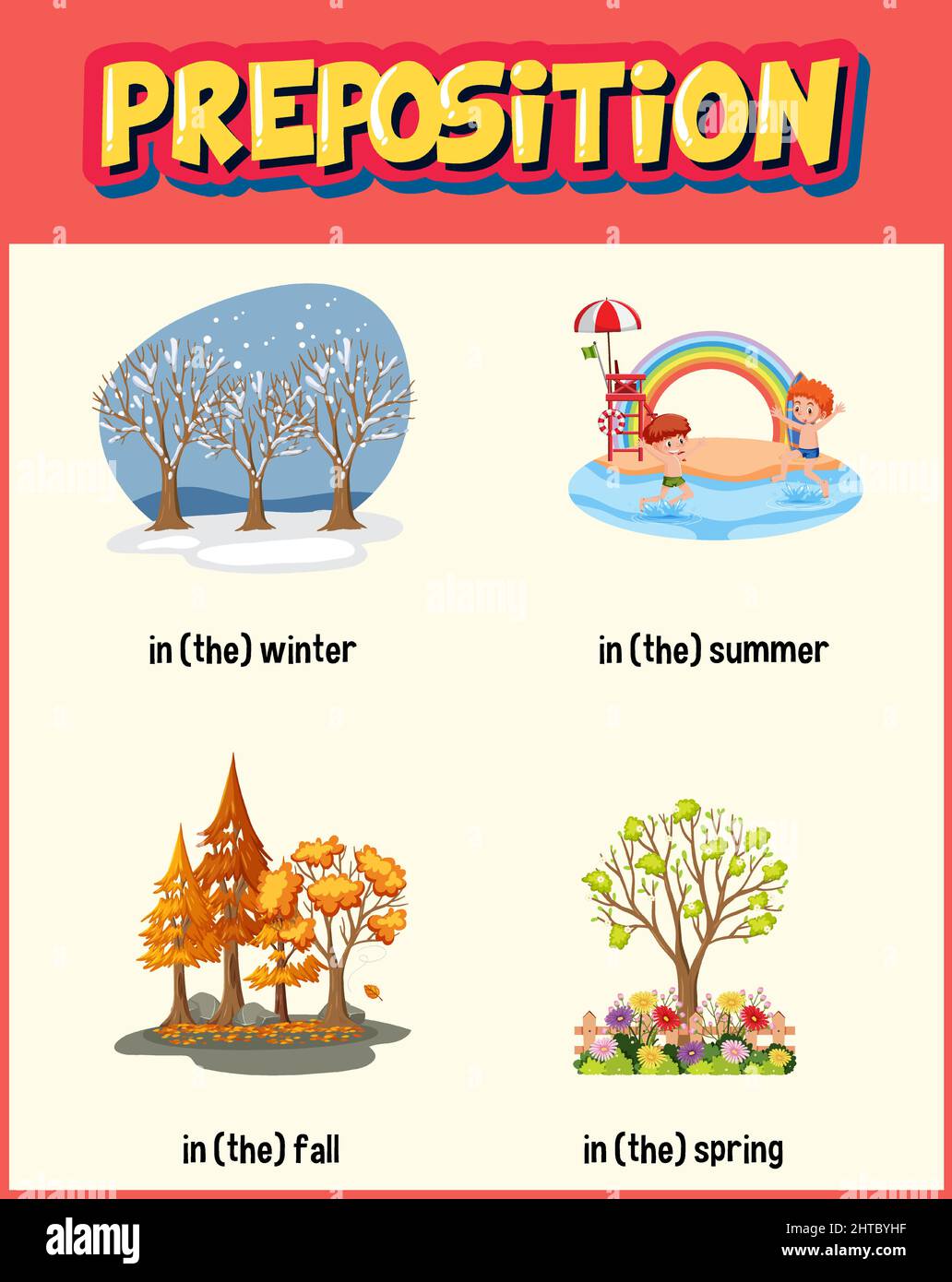 Preposition of time poster design illustration Stock Vector Image & Art ...