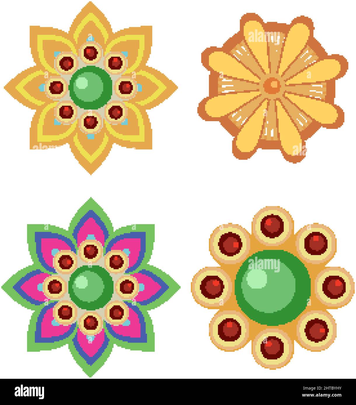 Four pattern of mandala design illustration Stock Vector Image & Art ...