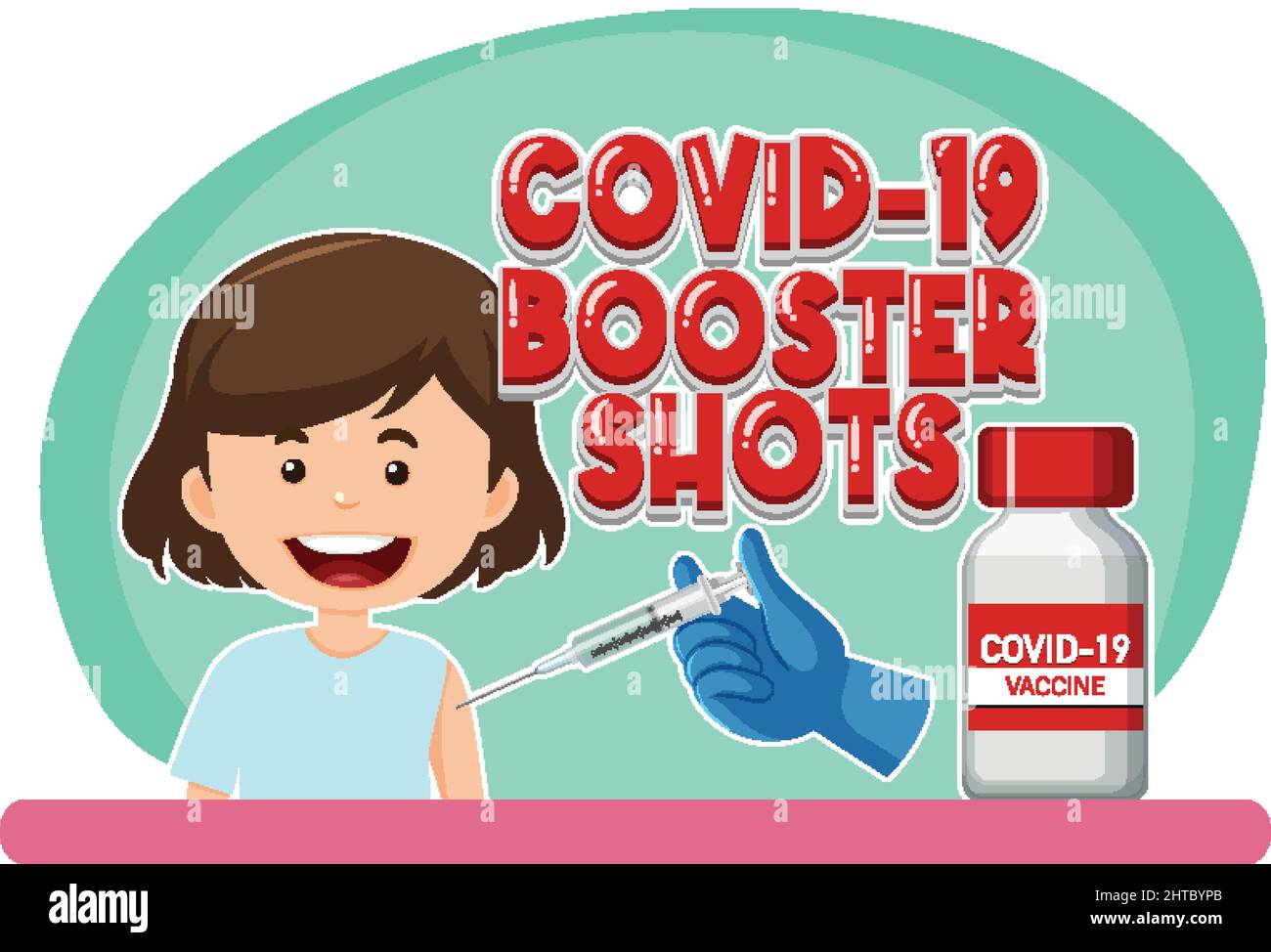 Booster shorts covid 19 vaccine logo illustration Stock Vector Image ...
