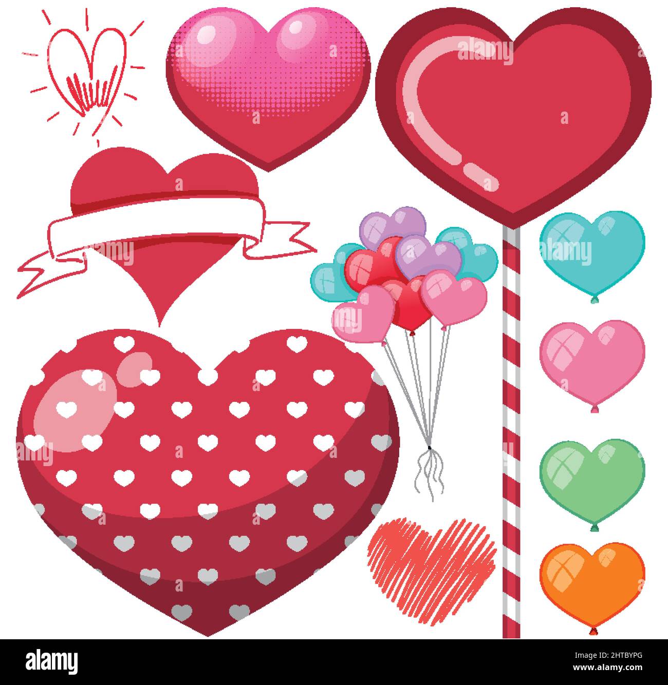 Valentine theme with many hearts illustration Stock Vector Image & Art ...