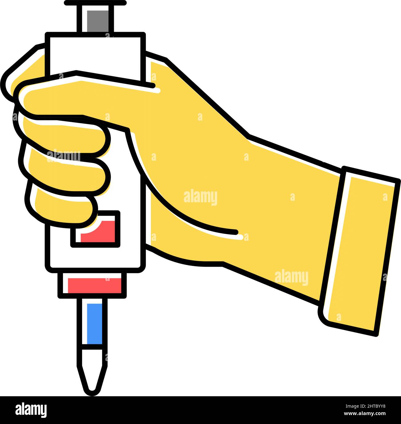 hand holding chemical tool color icon vector isolated illustration ...