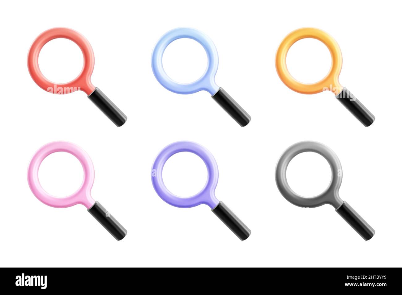 Search icons collection realistic 3d vector illustration Stock Vector ...