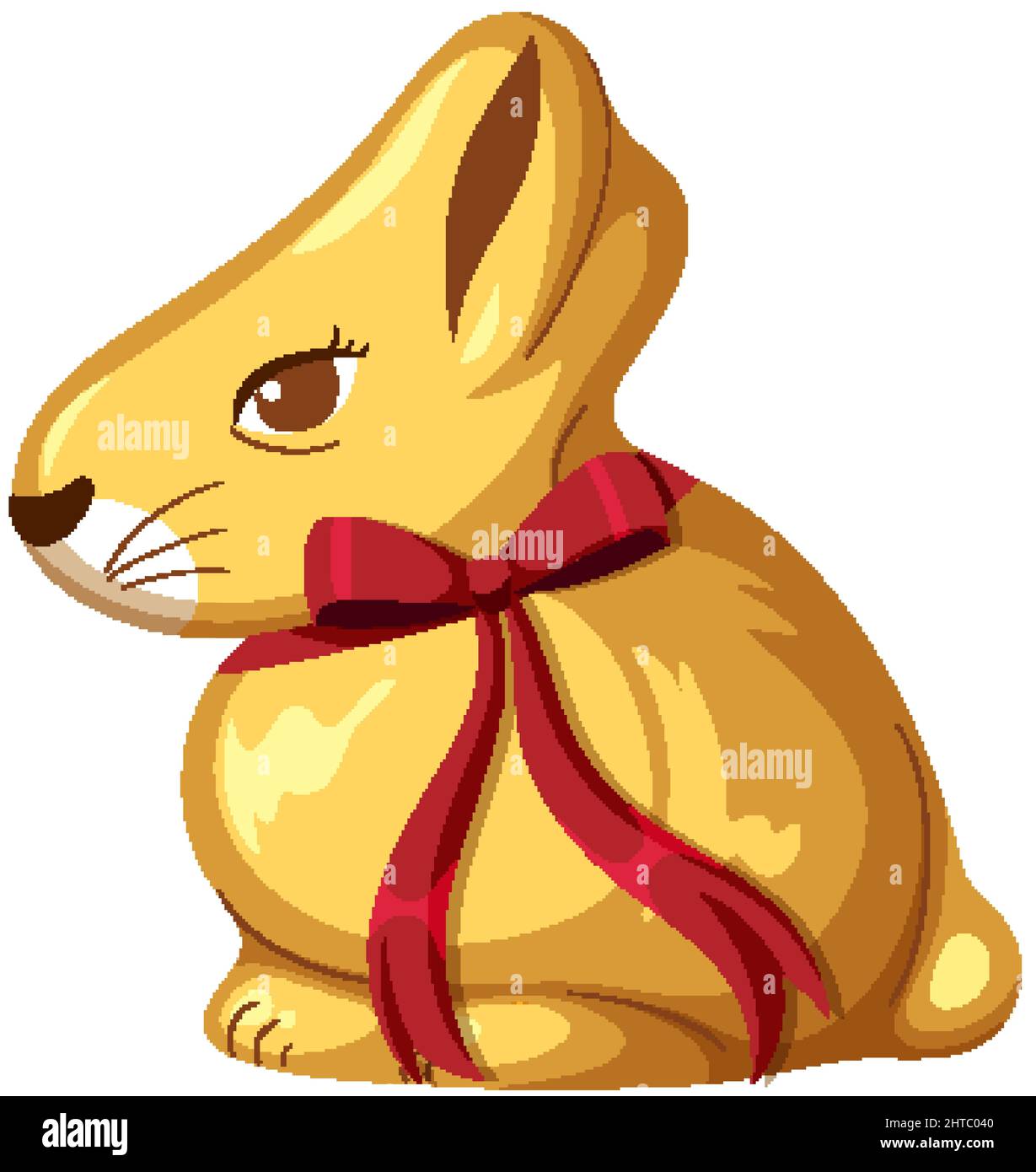 Chocolate wrapped in golden bunny with ribbon illustration Stock Vector ...