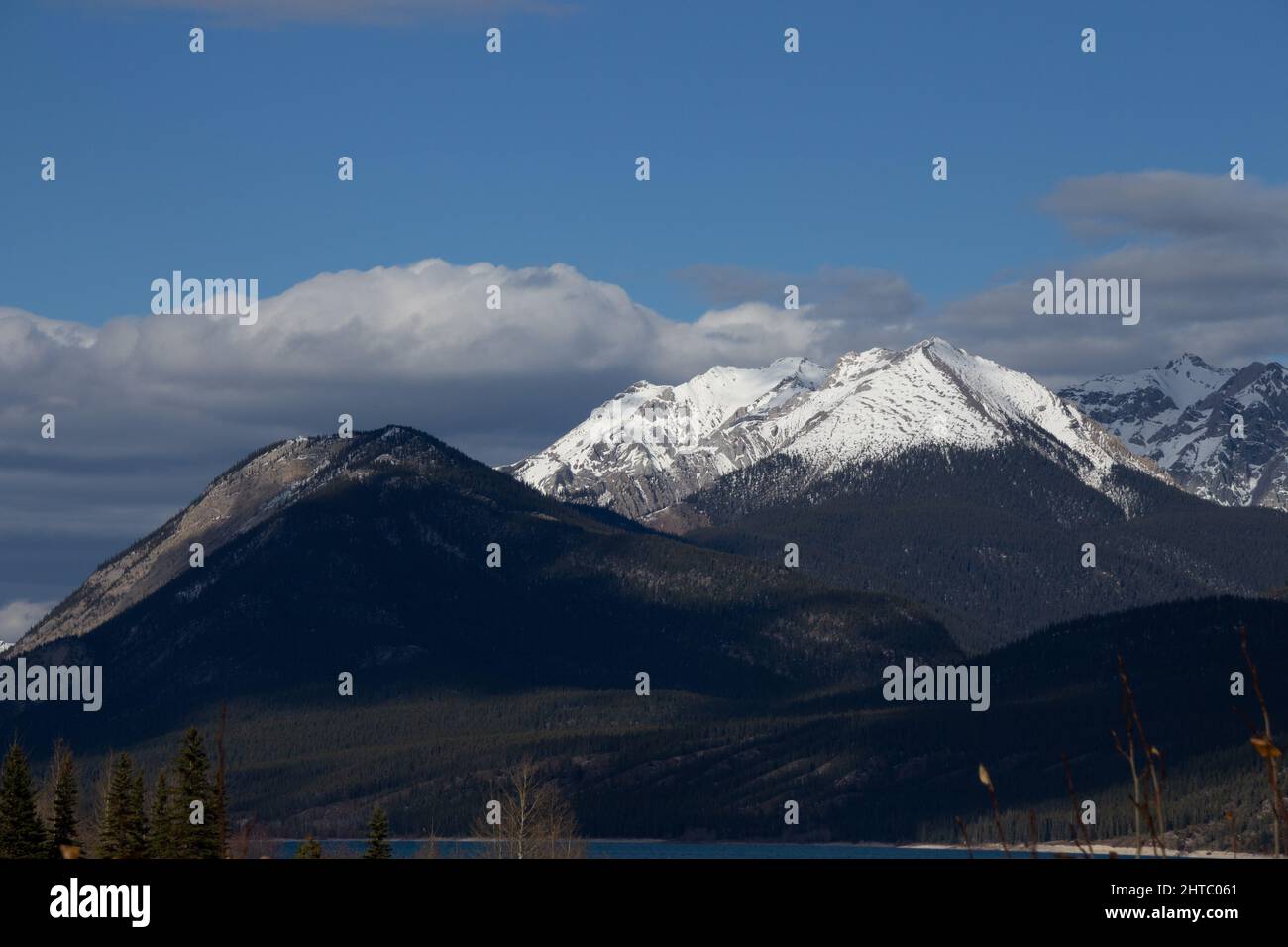 Closeup of a beautiful mountain with cloudy background Stock Photo - Alamy