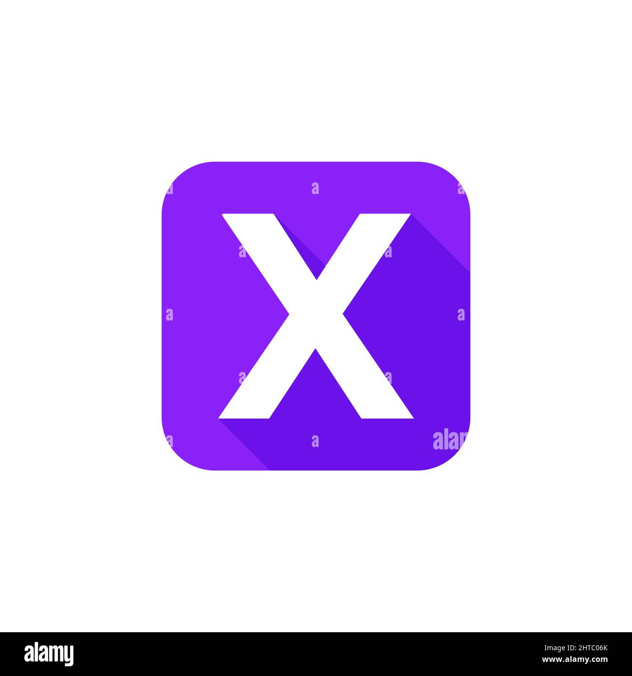 Alphabet, Text Symbol Flat Icon X Letter With Long Shadow Sign Template ...