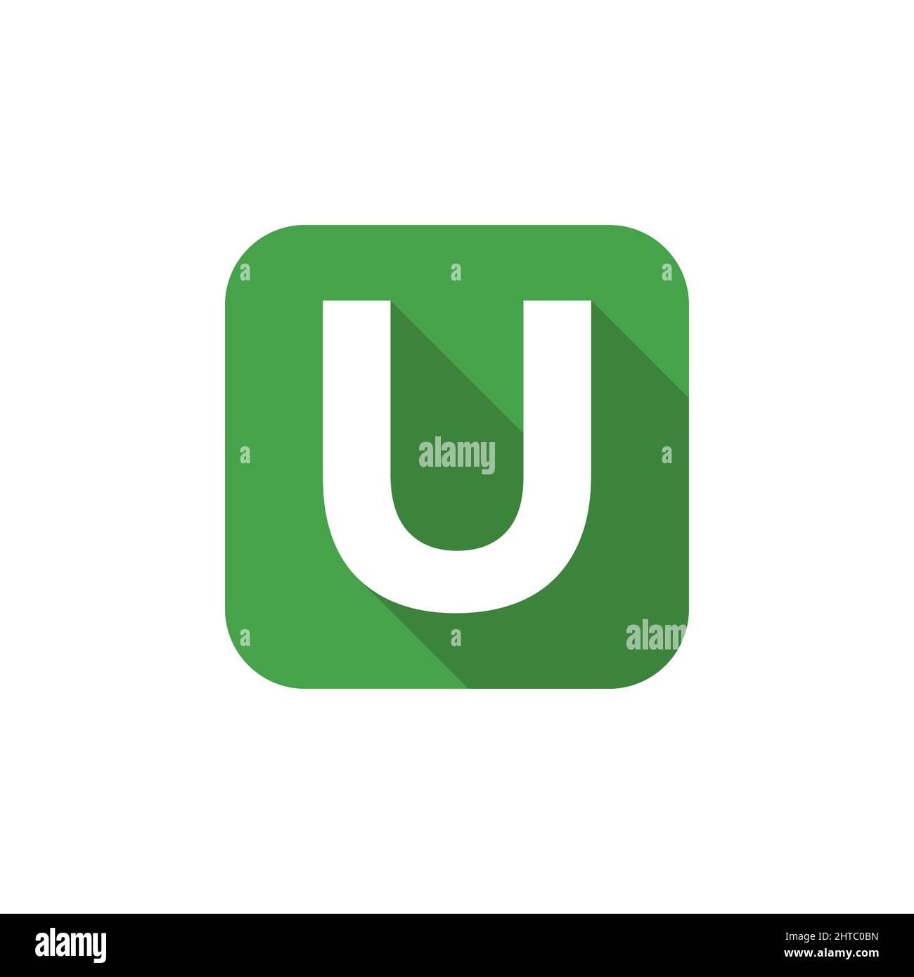 Alphabet, Text Symbol Flat Icon U Letter With Long Shadow Sign Template ...