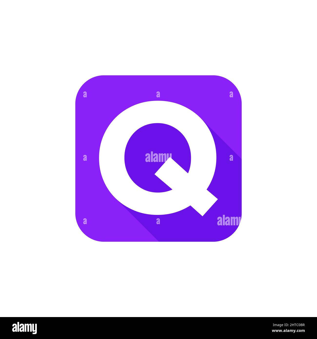 Alphabet, Text Symbol Flat Icon Q Letter With Long Shadow Sign Template ...