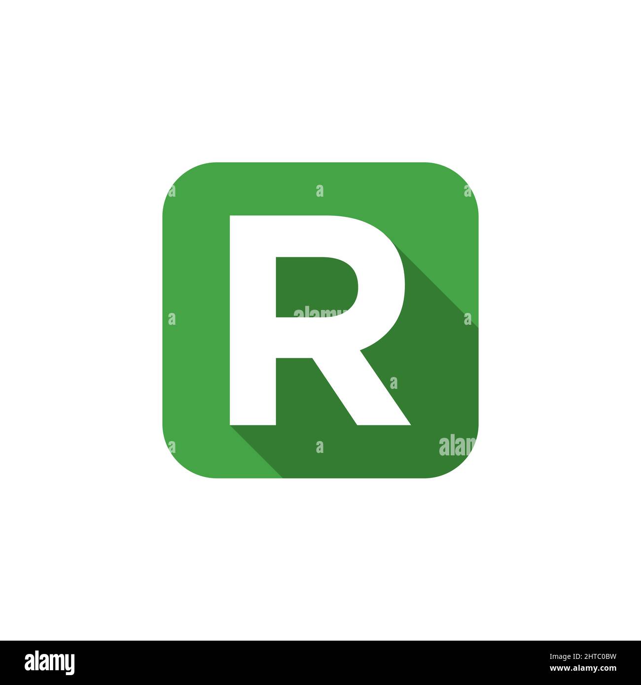Alphabet, Text Symbol Flat Icon R Letter With Long Shadow Sign Template ...
