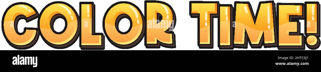 Colour time text banner on white background illustration Stock Vector ...