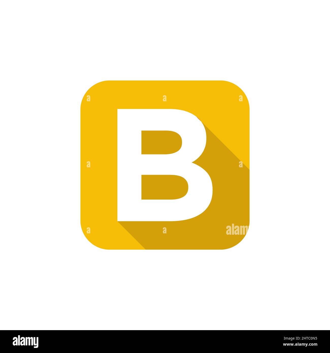Alphabet, Text Symbol Flat Icon B Letter With Long Shadow Sign Template ...