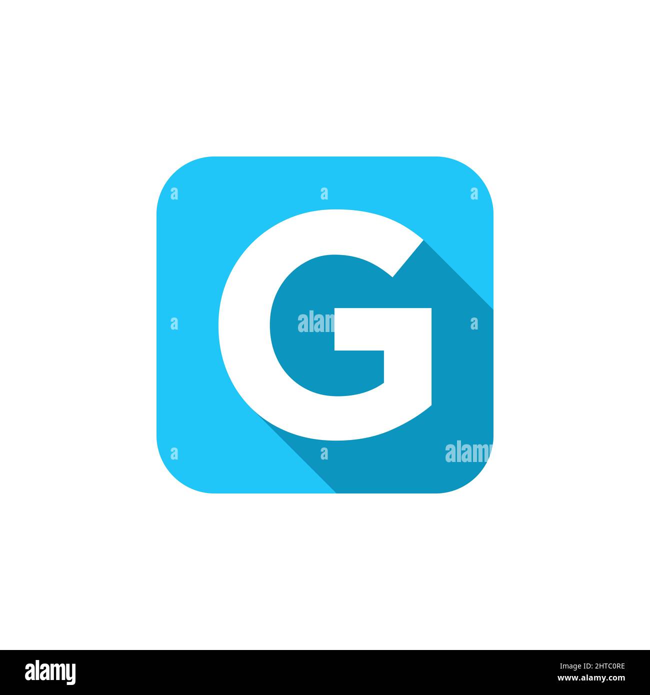 Alphabet, Text Symbol Flat Icon G Letter With Long Shadow Sign Template ...