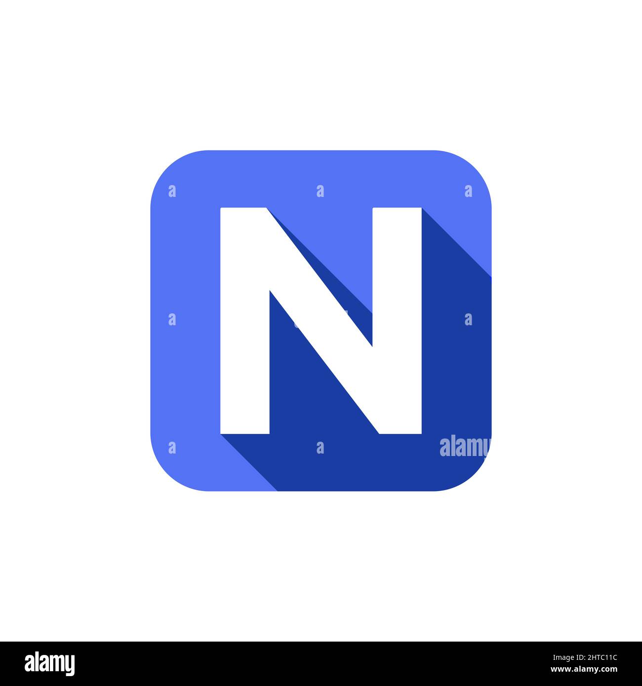 Alphabet, Text Symbol Flat Icon N Letter With Long Shadow Sign Template ...