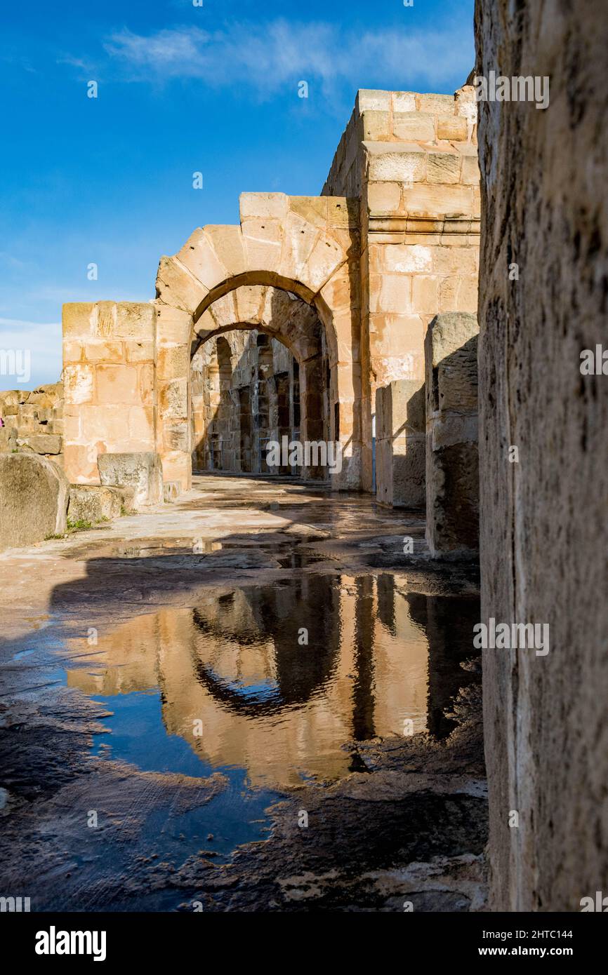 Vertical shot of a castle in Outhna Stock Photo - Alamy
