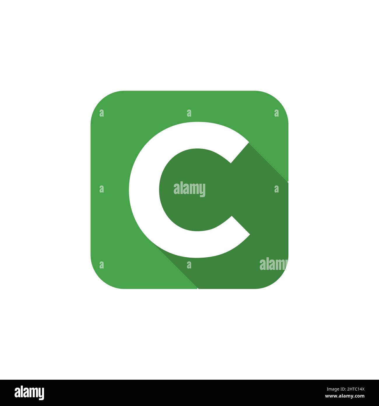 Alphabet, Text Symbol Flat Icon C Letter With Long Shadow Sign Template ...