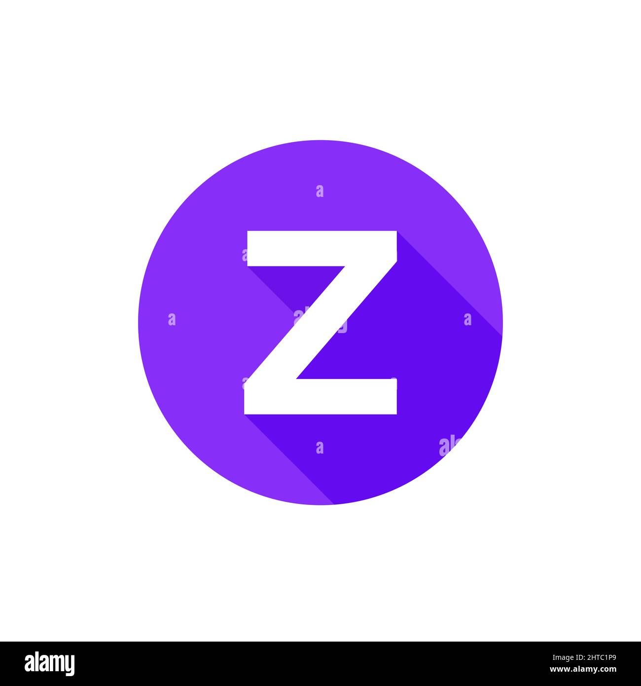 Alphabet, Text Symbol Flat Icon Z Letter With Long Shadow Sign Template ...
