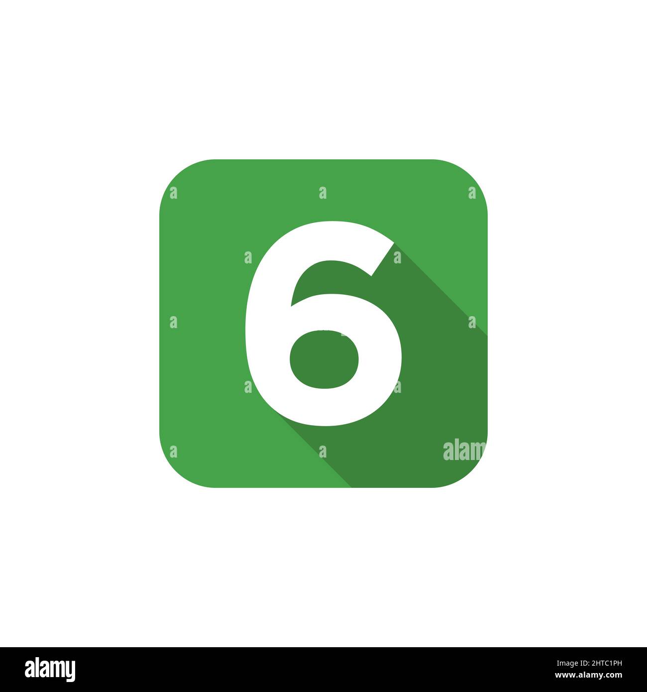 Alphabet, Text Symbol Flat Icon 6 Letter With Long Shadow Sign Template ...