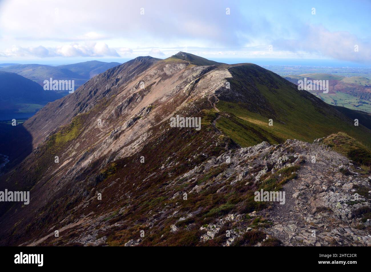 The Rocky Ridge Path on 'Gasgale Crags' to the Wainwright 'Whiteside ...