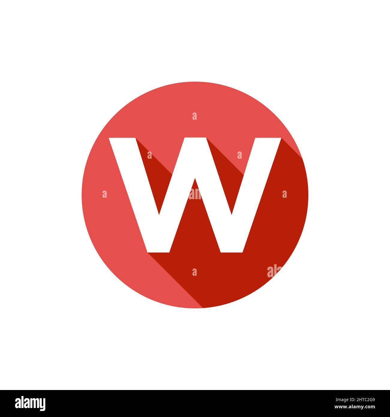 Alphabet, Text Symbol Flat Icon W Letter With Long Shadow Sign Template ...