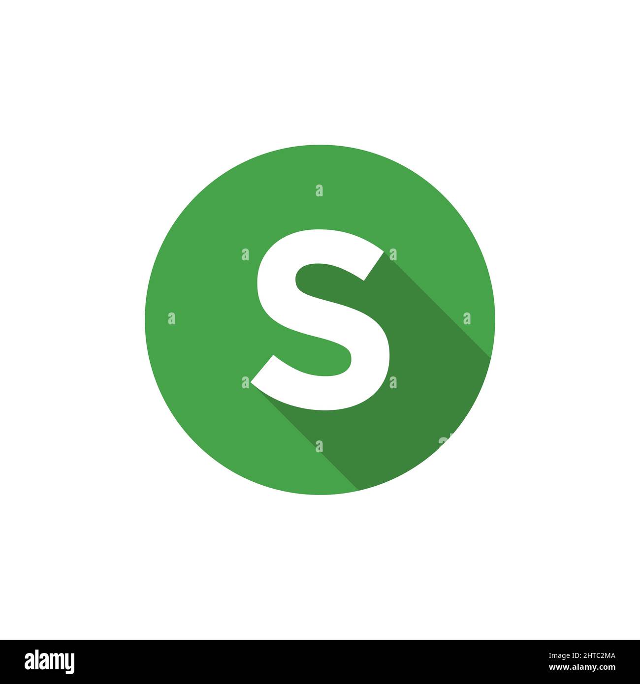 Alphabet, Text Symbol Flat Icon S Letter With Long Shadow Sign Template ...