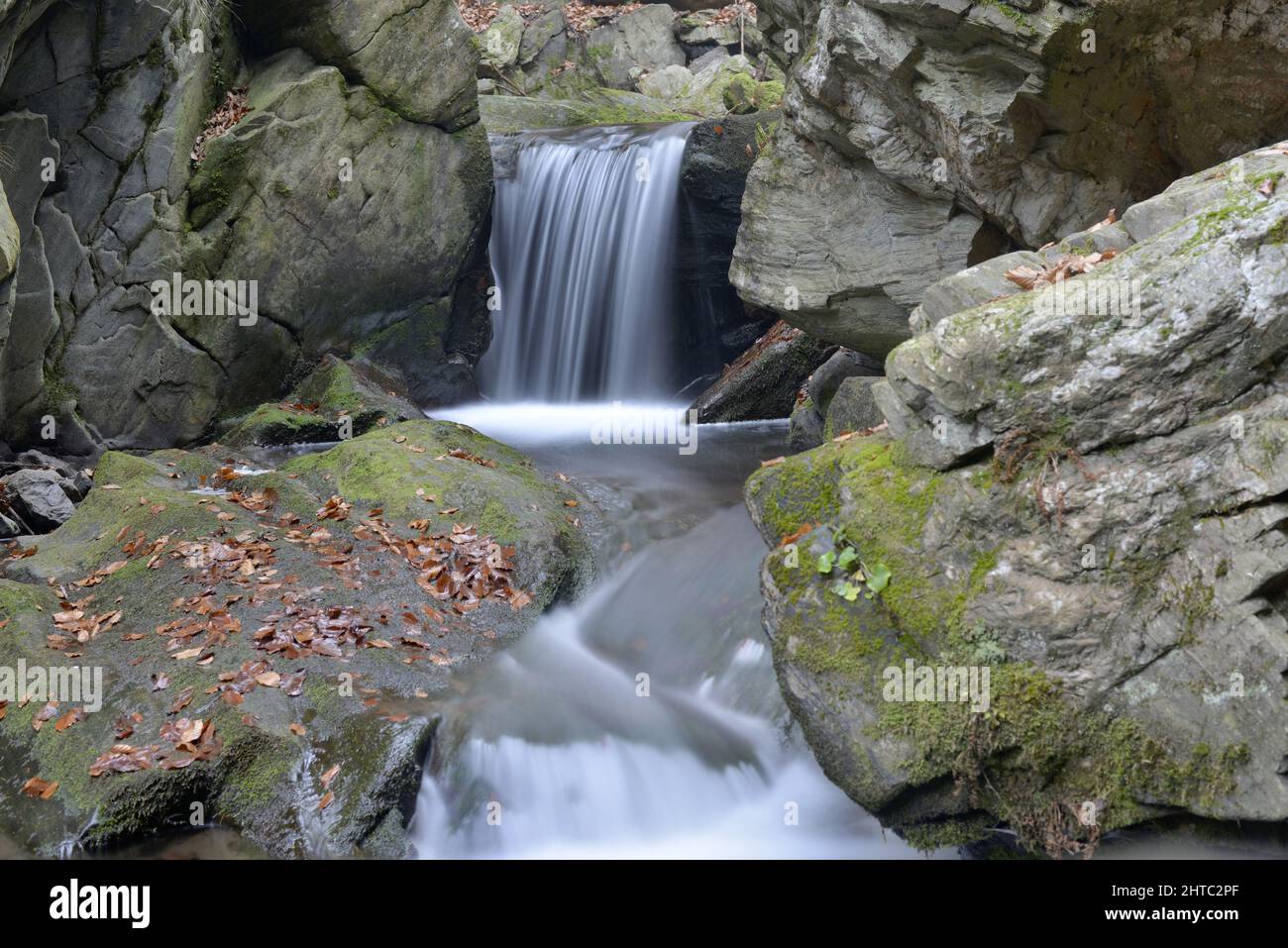 Beautiful view of the Resovske waterfalls in Jesenik mountains in Czech ...