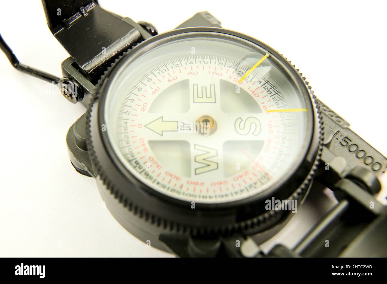 Nice Military green compass on white background Stock Photo - Alamy