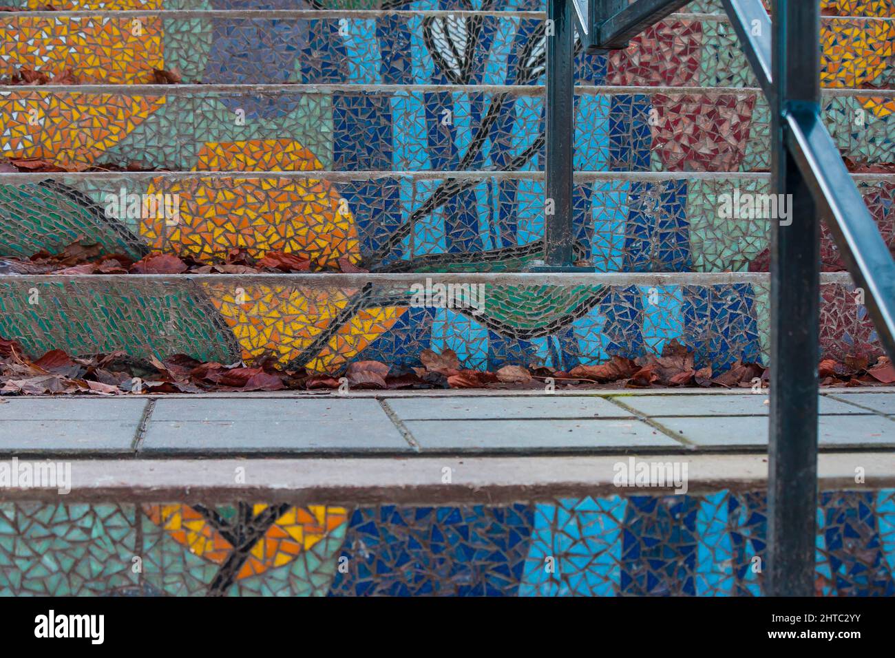 Closeup of colorful stairs in the street Stock Photo - Alamy